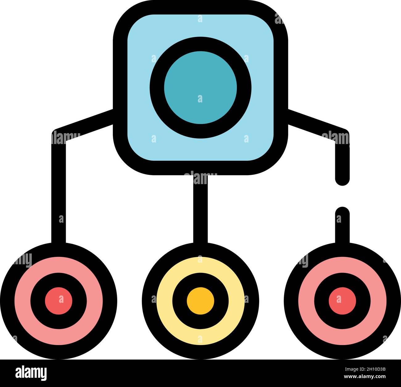 Career hierarchy icon. Outline career hierarchy vector icon color flat ...