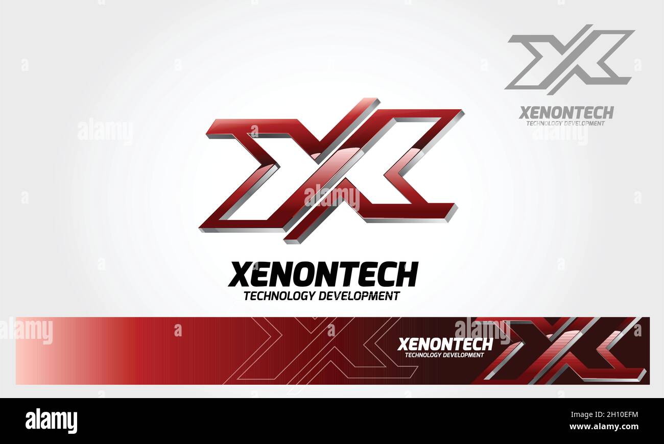 Xenontech Technology Development Vector Logo Illustration. Letter X ...