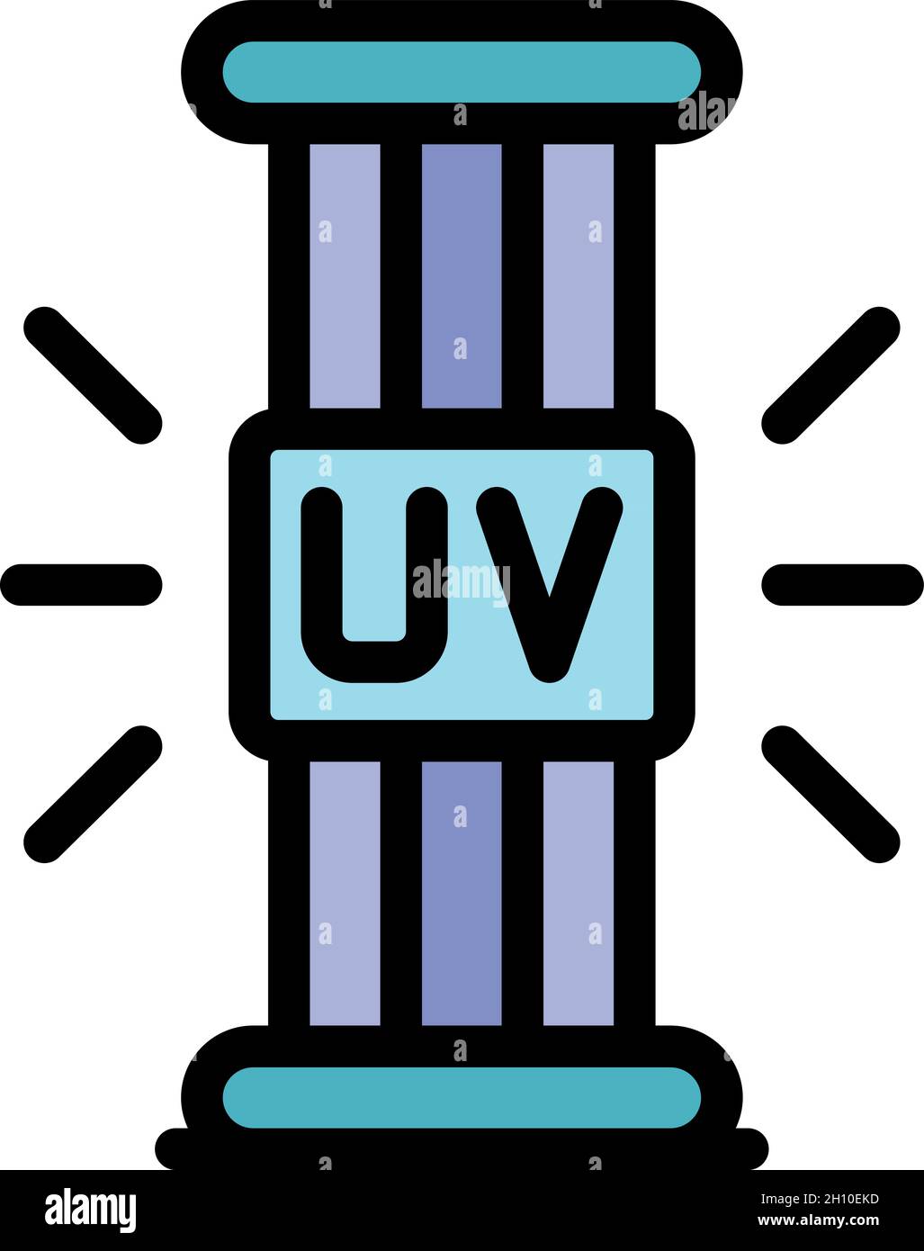 Portable uv lamp icon. Outline portable uv lamp vector icon color flat ...