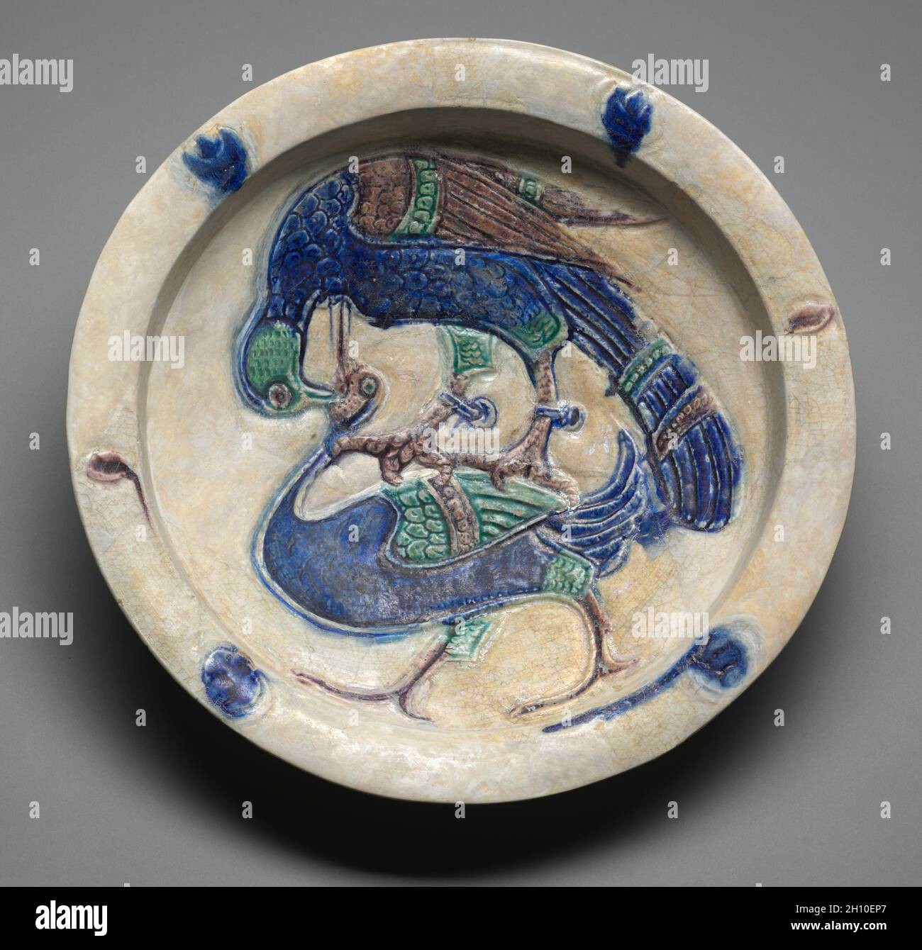 Dish with Falcon Attacking a Water Bird, 1100s. Syria, possibly Tell ...