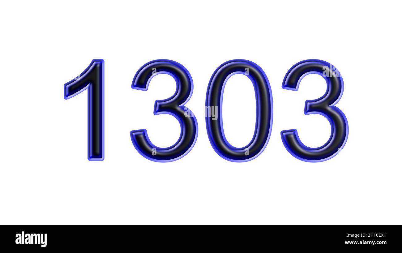 blue 1303 number 3d effect white background Stock Photo - Alamy