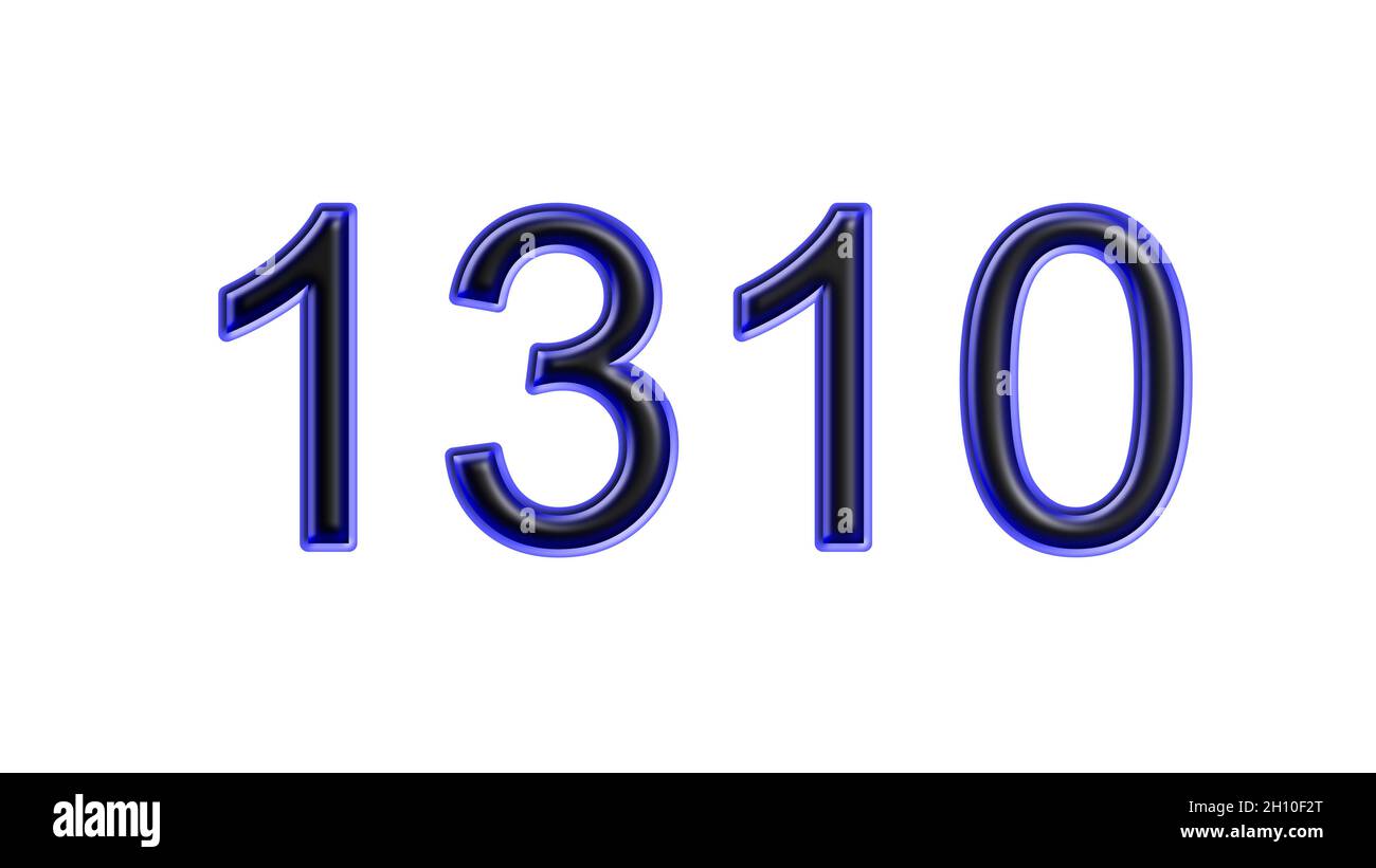 blue 1310 number 3d effect white background Stock Photo - Alamy