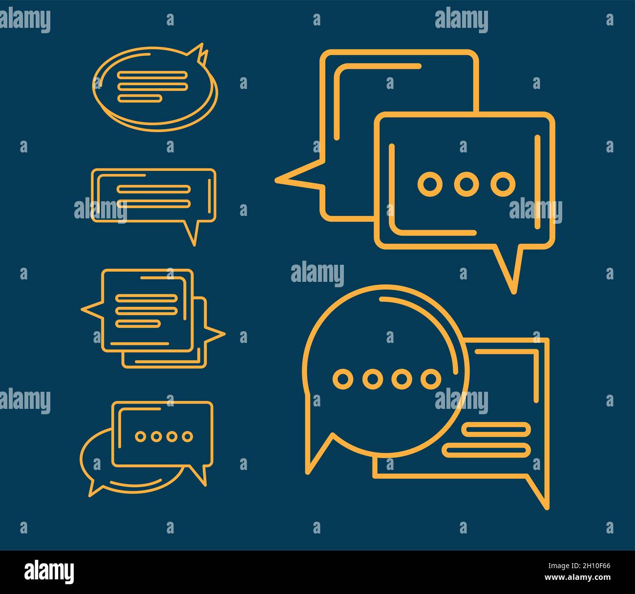 six yellow chat icons Stock Vector Image & Art - Alamy