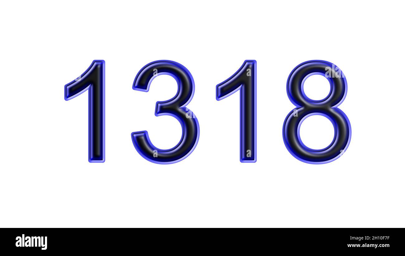 blue 1318 number 3d effect white background Stock Photo - Alamy
