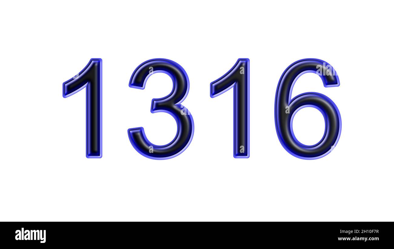 blue 1316 number 3d effect white background Stock Photo - Alamy