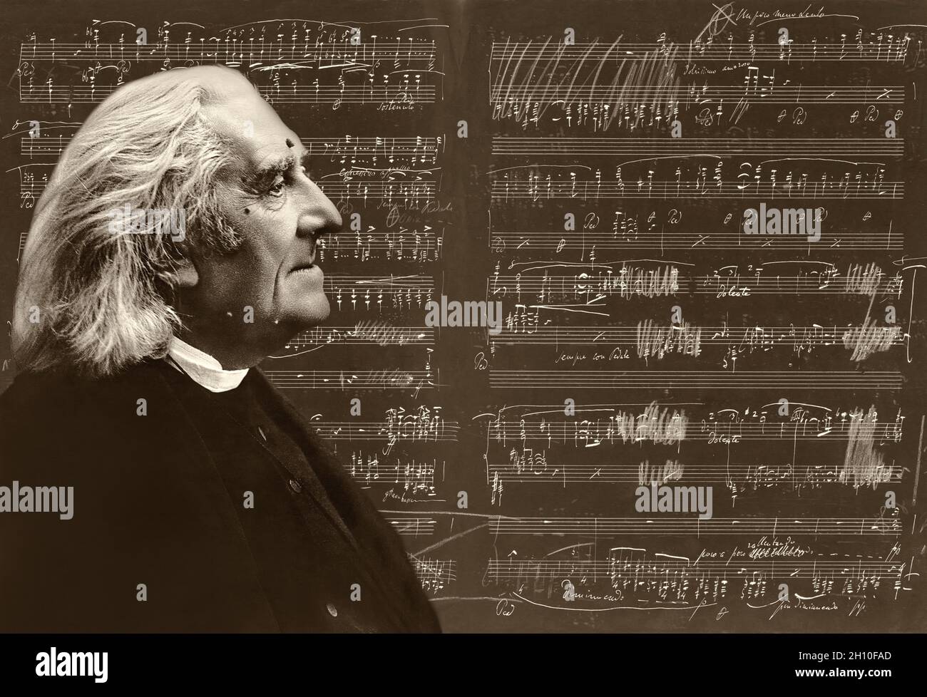 Portrait of Franz Liszt, 1811-1886, Hungarian composer, virtuoso ...