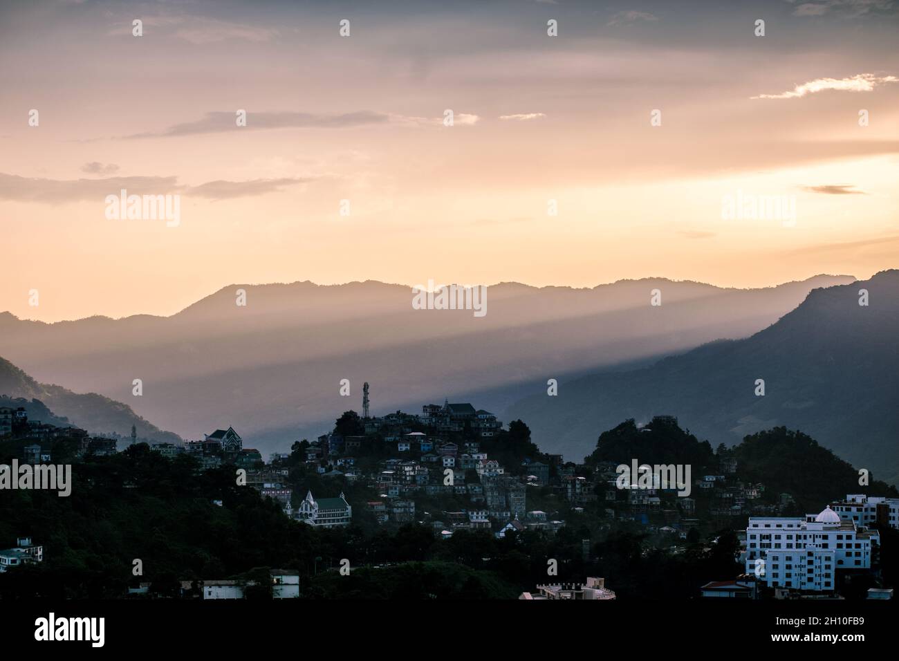 October Sunset on hillstation Stock Photo - Alamy