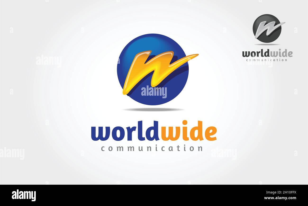 WorlWide Communication Vector Logo Template. Logo of lighting in style ...