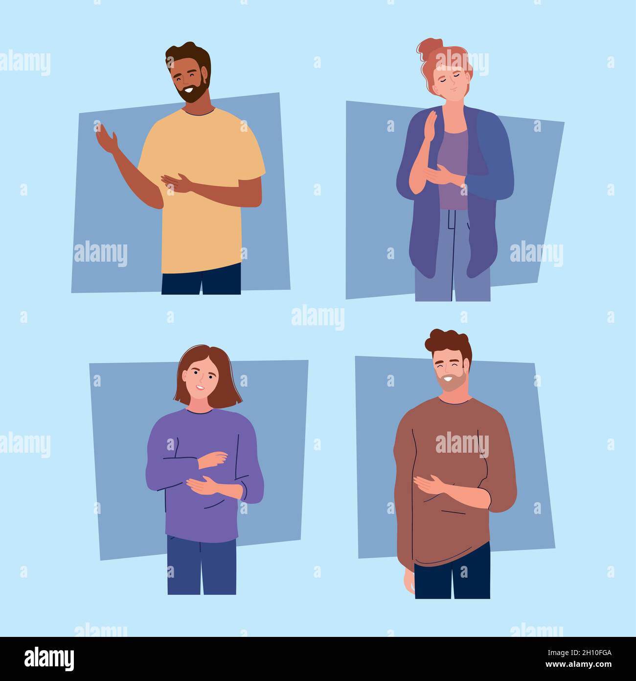 four young persons characters Stock Vector Image & Art - Alamy
