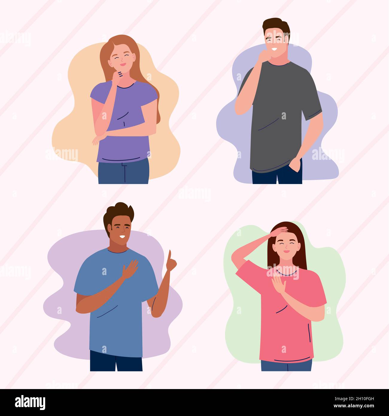 four young persons characters Stock Vector Image & Art - Alamy