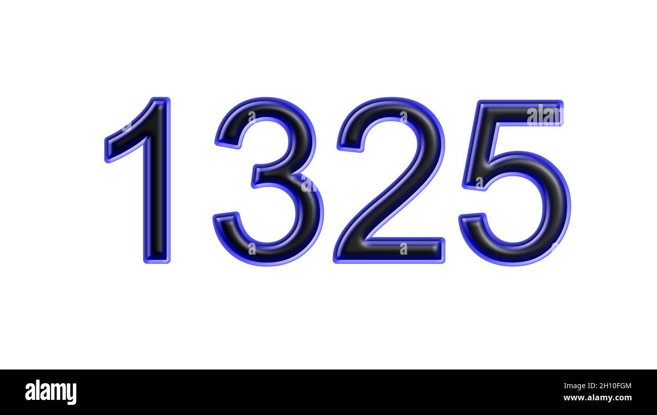 blue 1325 number 3d effect white background Stock Photo - Alamy