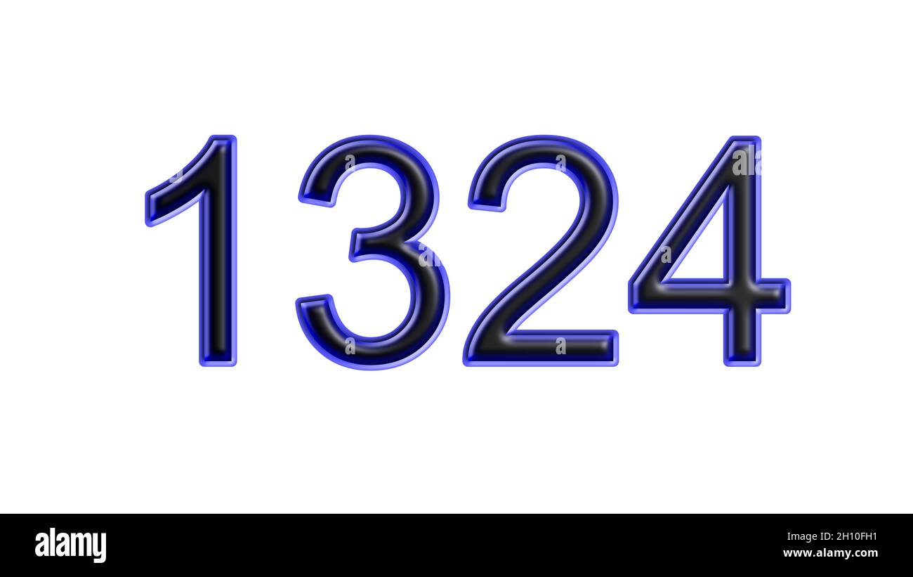 blue 1324 number 3d effect white background Stock Photo - Alamy