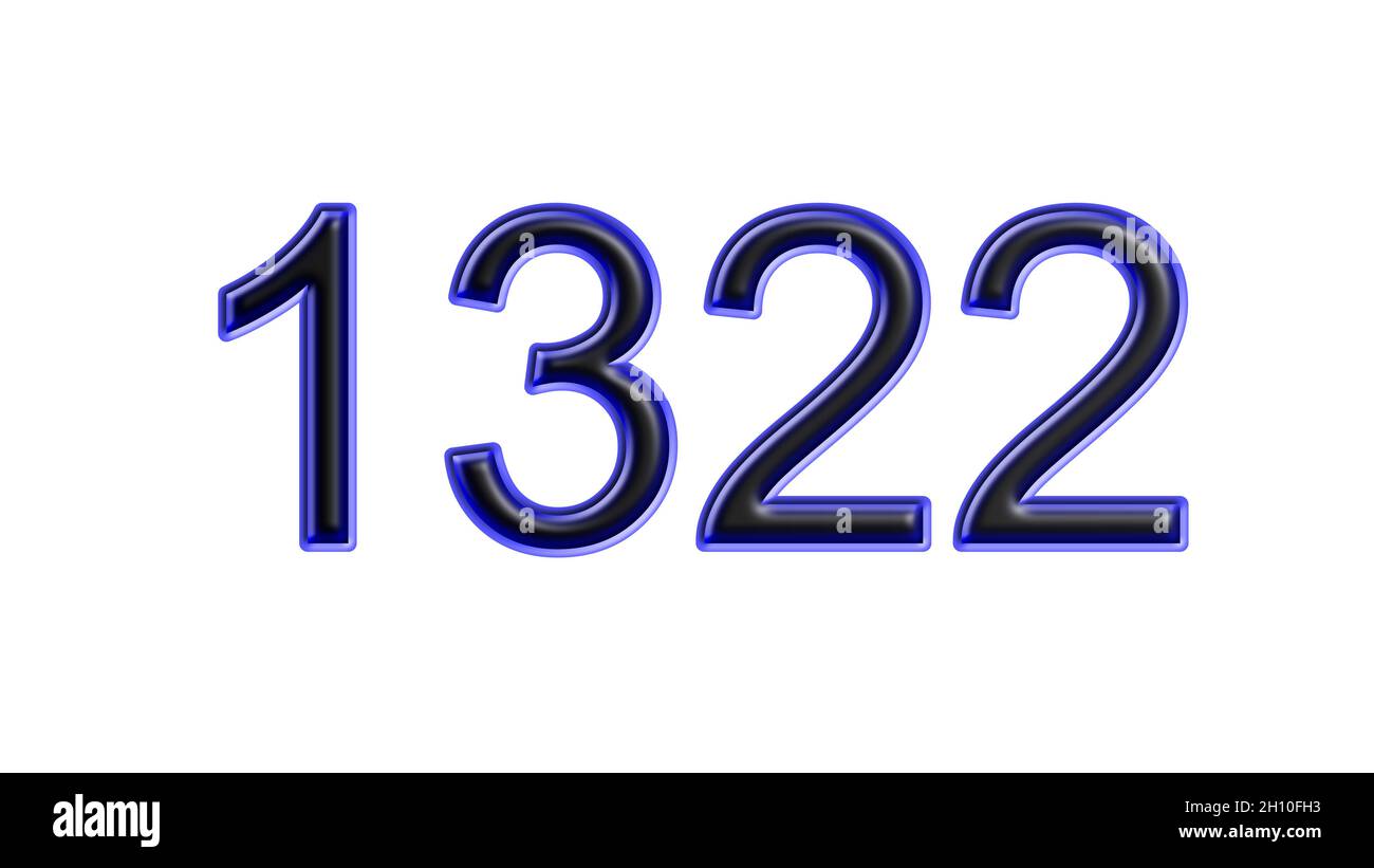 blue 1322 number 3d effect white background Stock Photo - Alamy