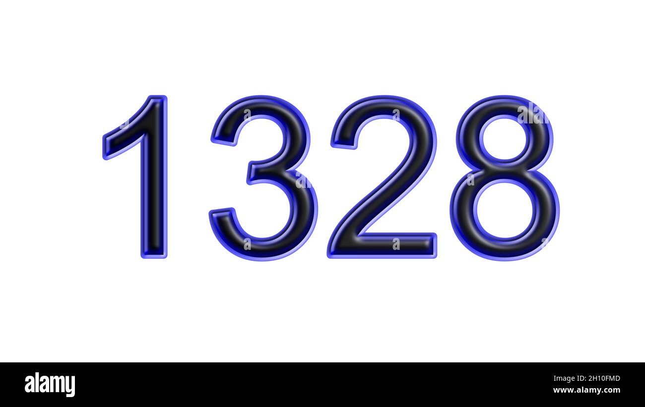 blue 1328 number 3d effect white background Stock Photo - Alamy