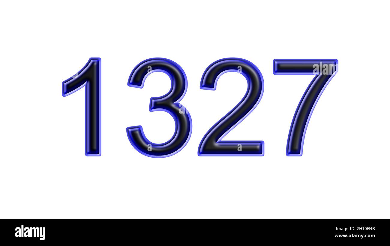blue 1327 number 3d effect white background Stock Photo - Alamy