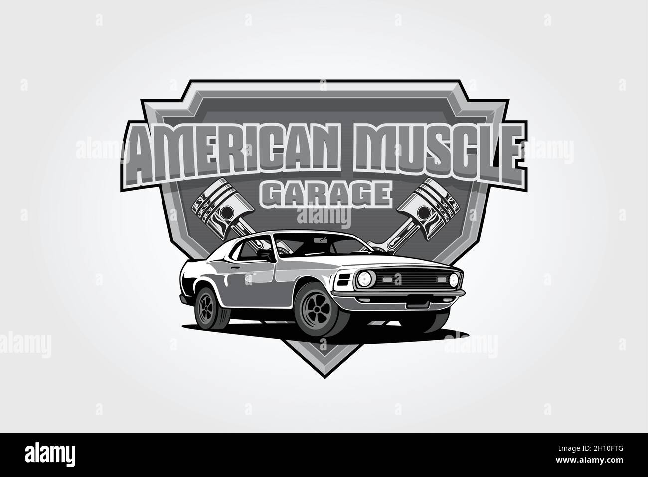 American Muscle Garage Logo Design. This logo can be used for old style ...