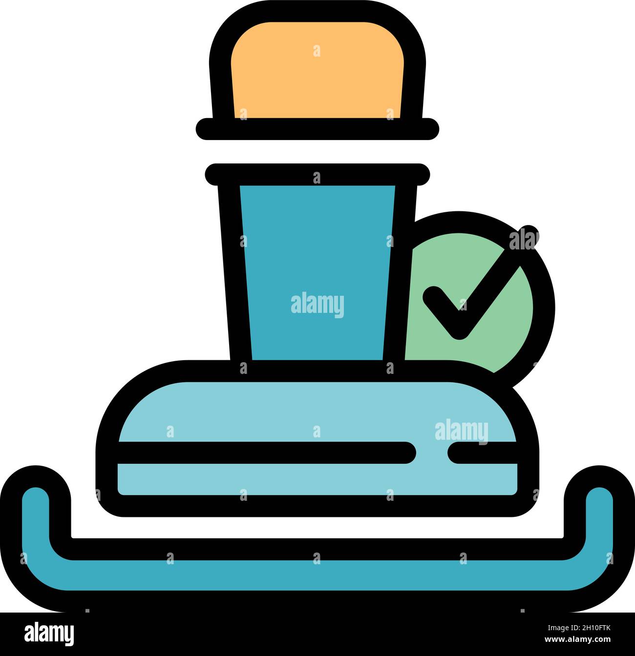 Campaign stamp icon. Outline campaign stamp vector icon color flat ...