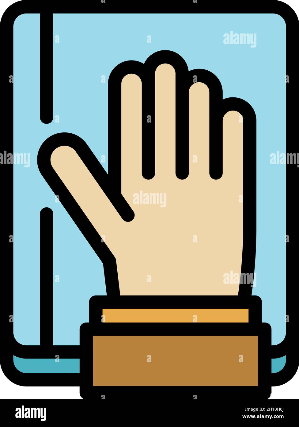 Democracy hand up icon. Outline democracy hand up vector icon color ...