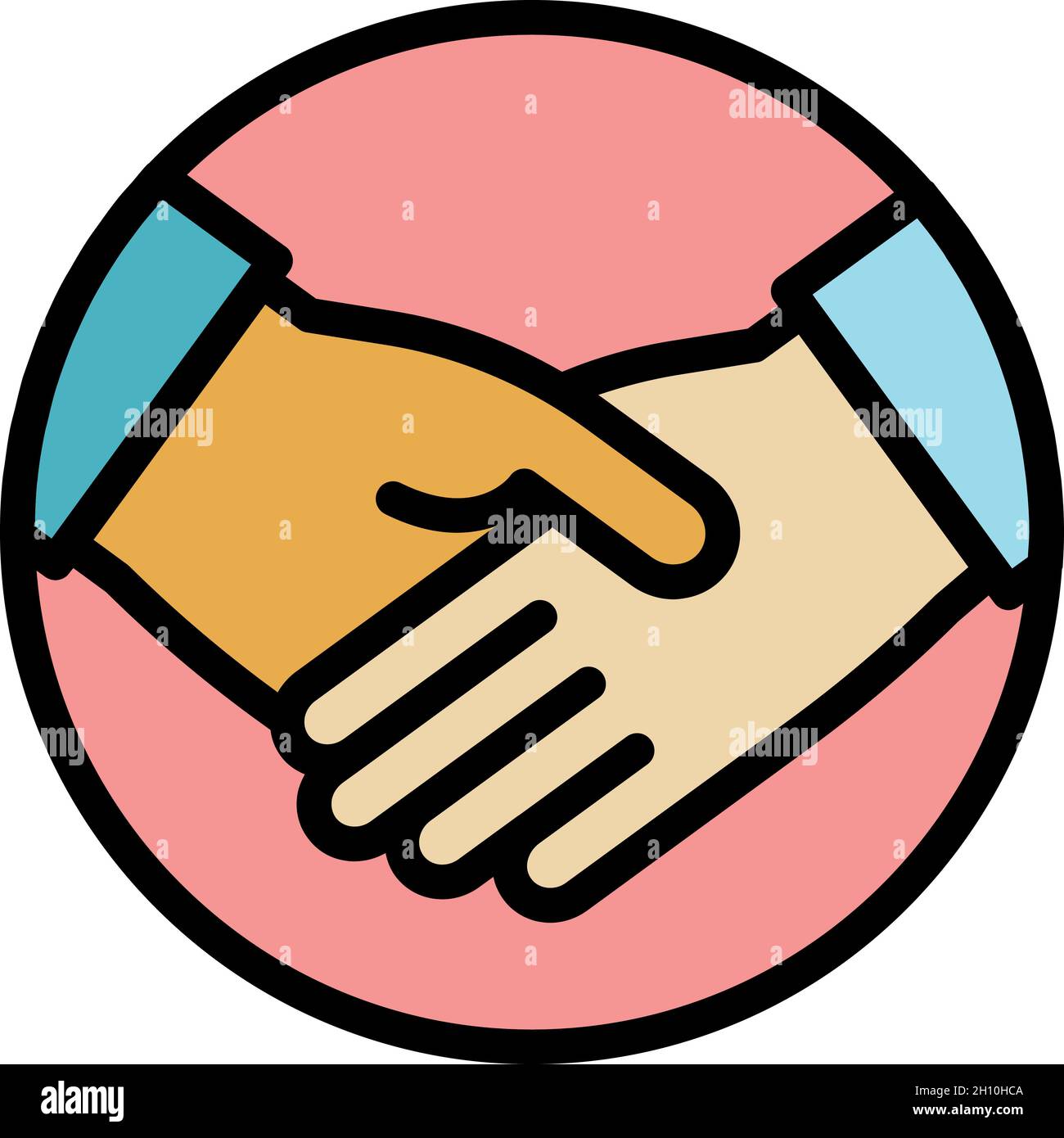 Democracy handshake icon. Outline democracy handshake vector icon color ...