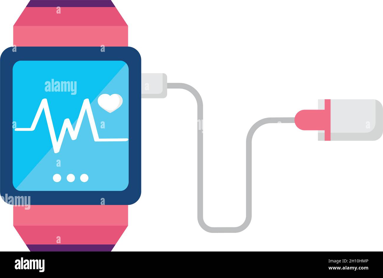 smartwatch plug with heartbeat Stock Vector Image & Art - Alamy