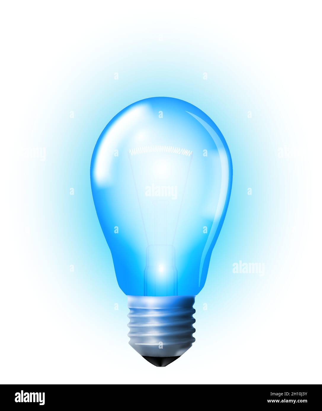 Blue glowing electric light bulbs Stock Vector Image & Art - Alamy