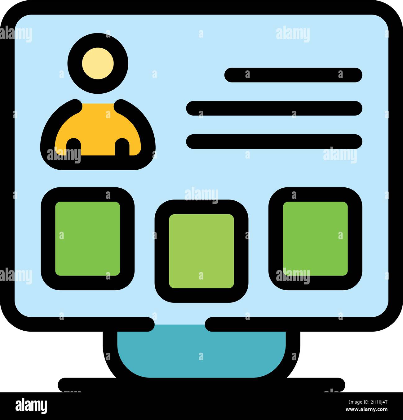 Electronic patient card icon. Outline electronic patient card vector ...