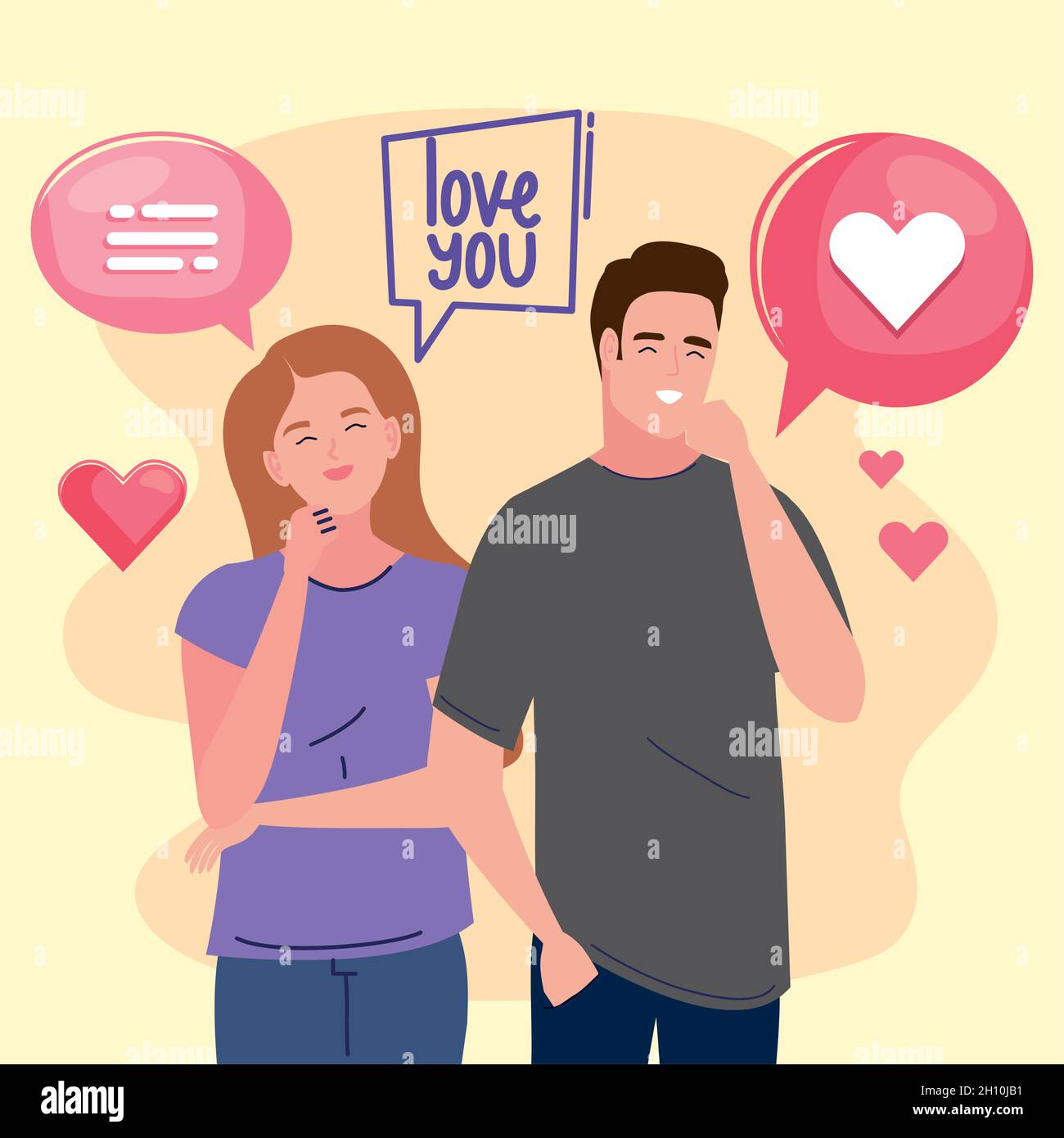 couple in virtual relationship Stock Vector Image & Art - Alamy