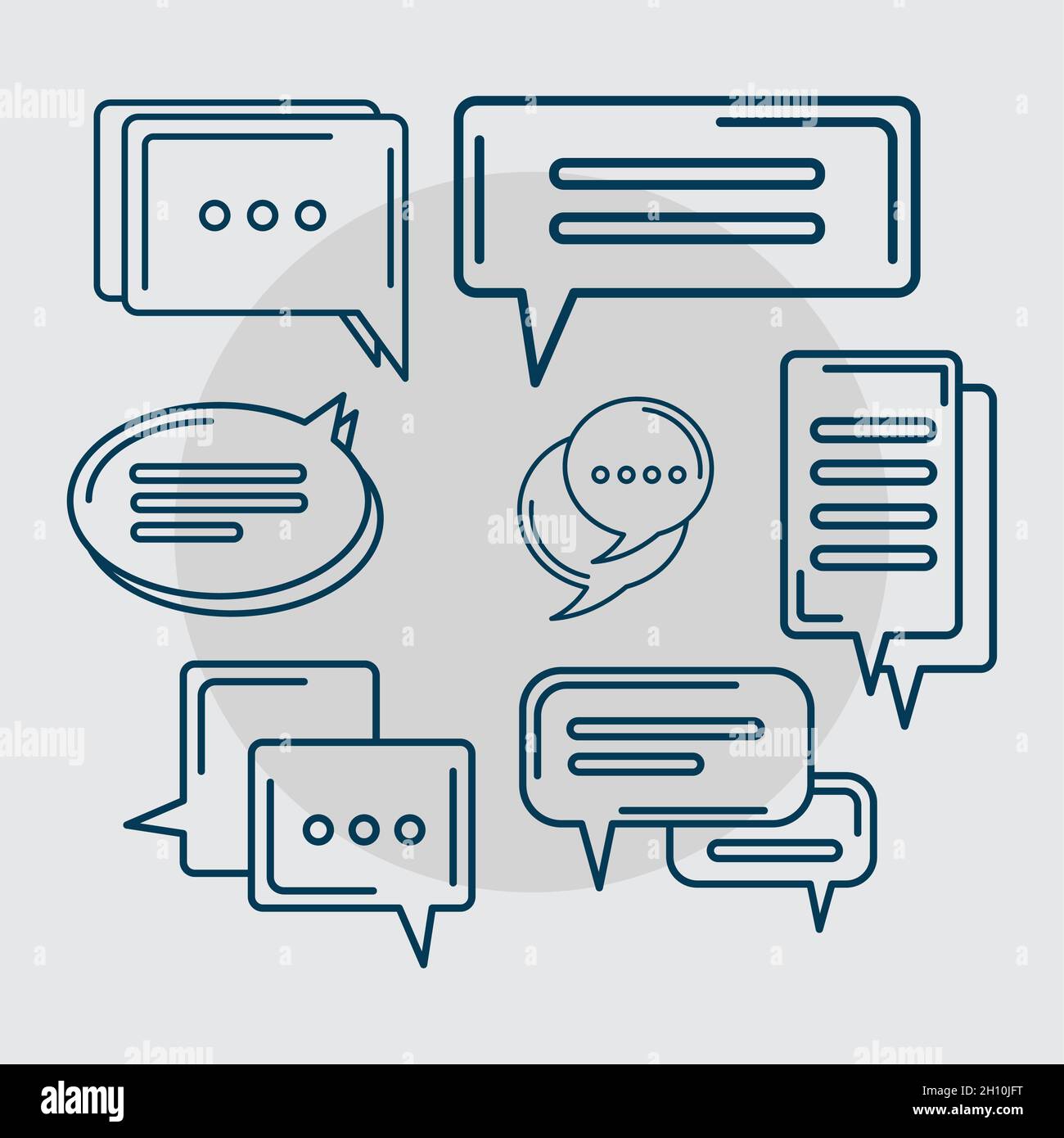seven gray chat icons Stock Vector Image & Art - Alamy