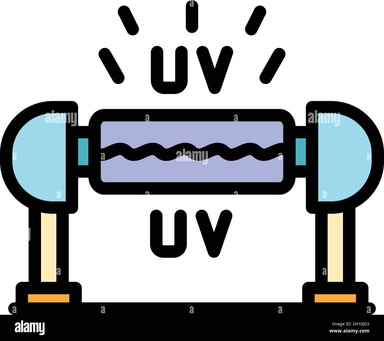 Uv sterilization icon. Outline uv sterilization vector icon color flat ...