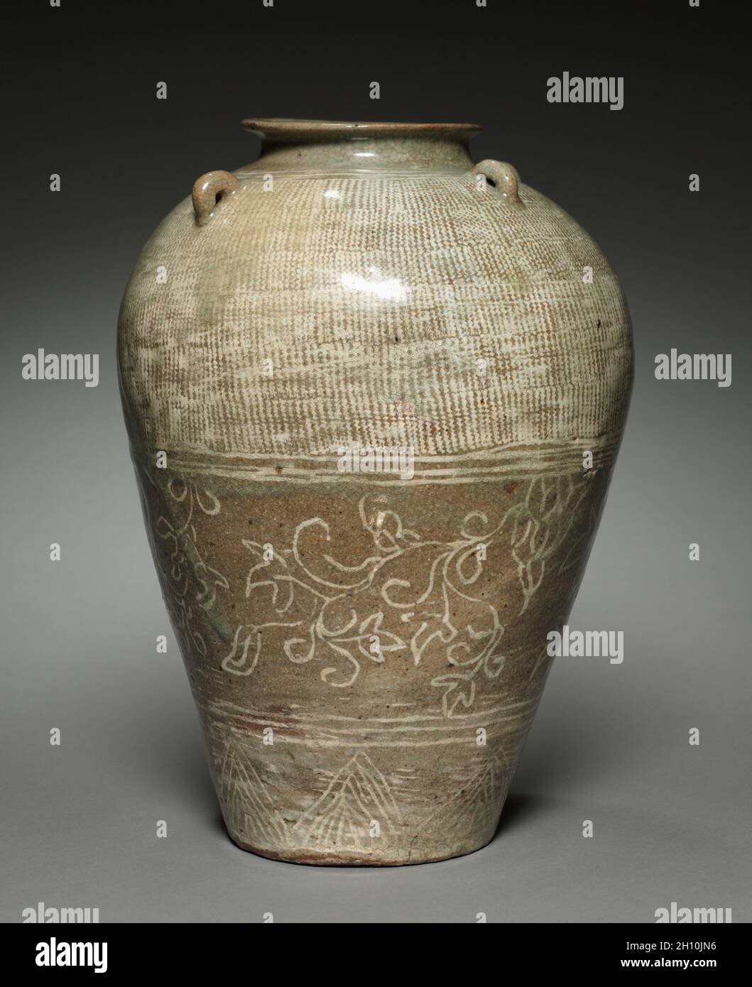 Jar with Scroll Design, 1400s. Korea, Joseon dynasty (1392-1910 ...