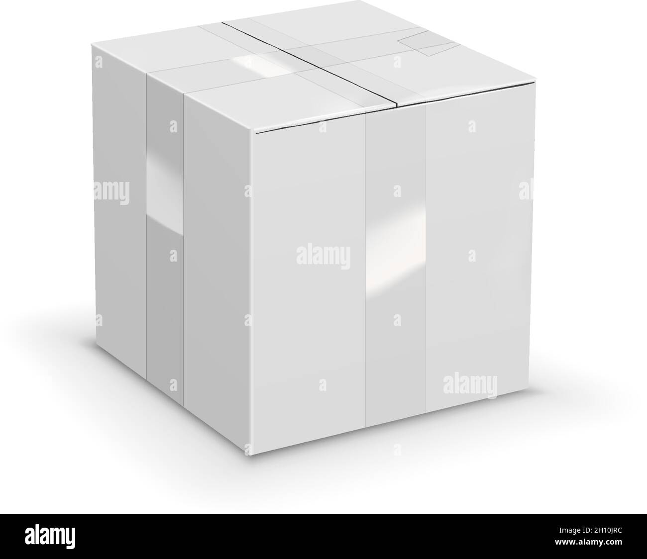 White taped up cardboard box on white background Stock Vector Image ...