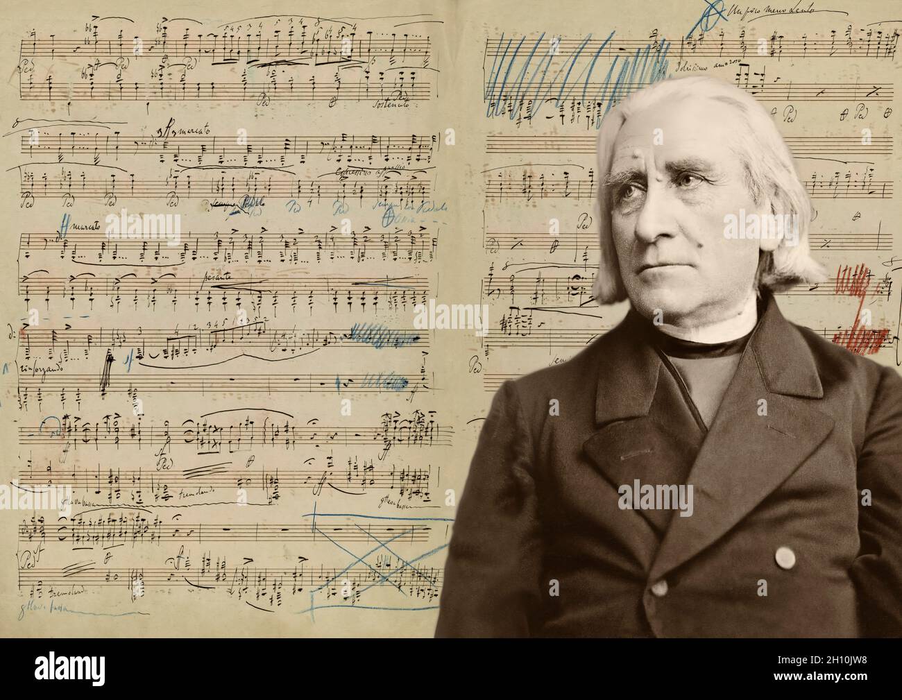 Portrait of Franz Liszt, 1811-1886, Hungarian composer, virtuoso ...