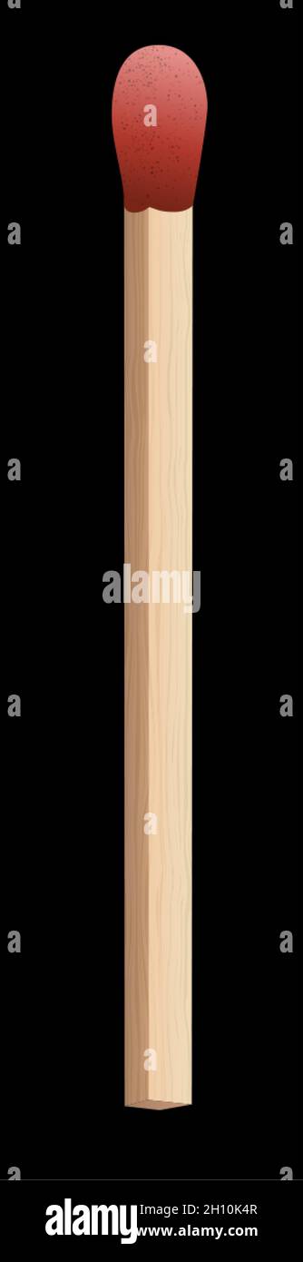 Realistic brand new match sticks on black background. Vector ...