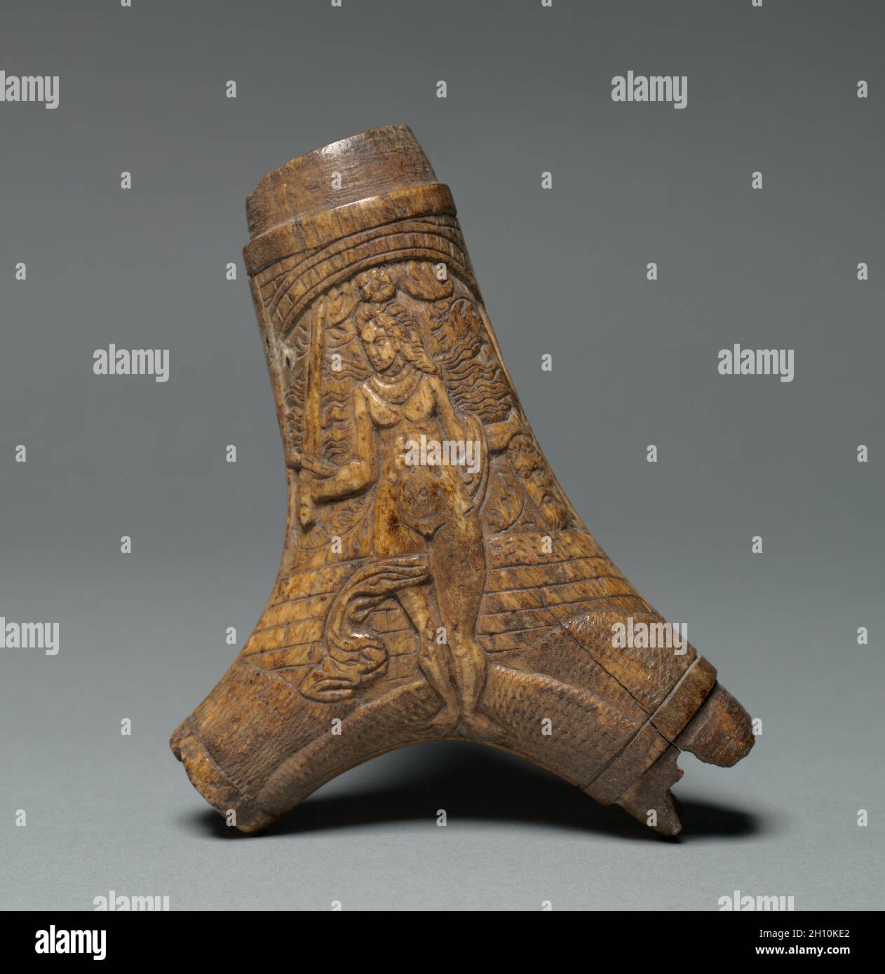 Powder Flask, c. 1570. Germany, 16th century. Staghorn (two branches ...