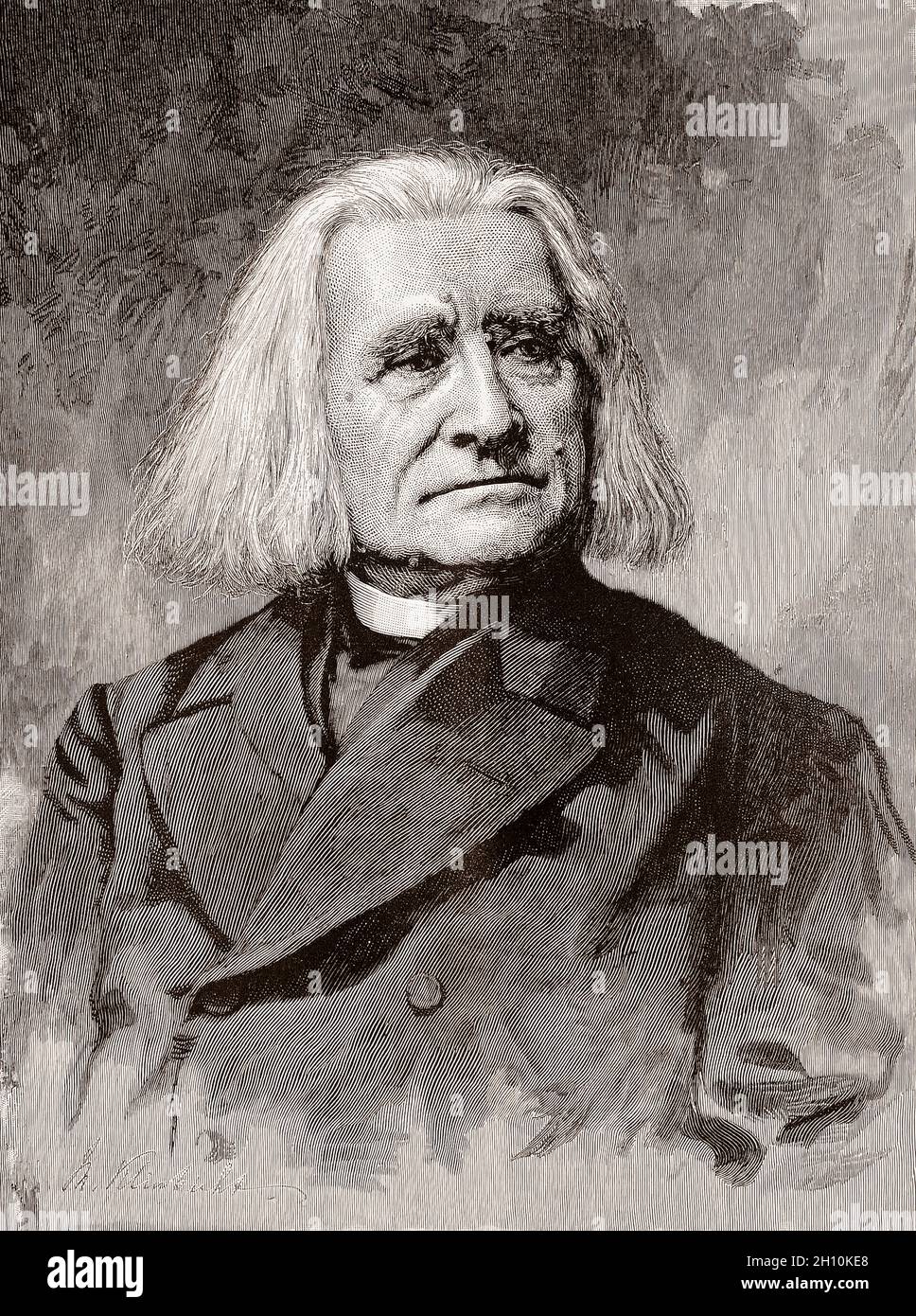 Portrait of Franz Liszt, 1811-1886, Hungarian composer, virtuoso ...