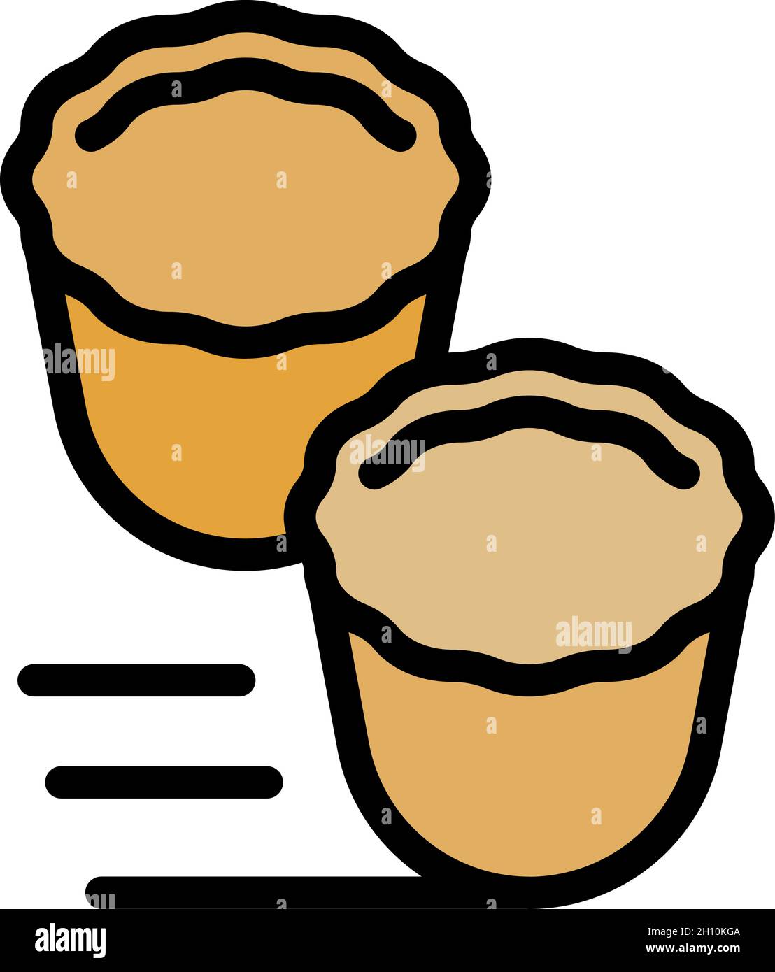 Bakery cups icon. Outline Bakery cups vector icon color flat isolated ...