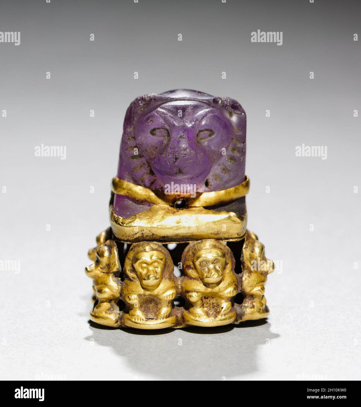 Pendant, c. 700 BC. Sudan, Napatan; lion's head component, Egypt ...