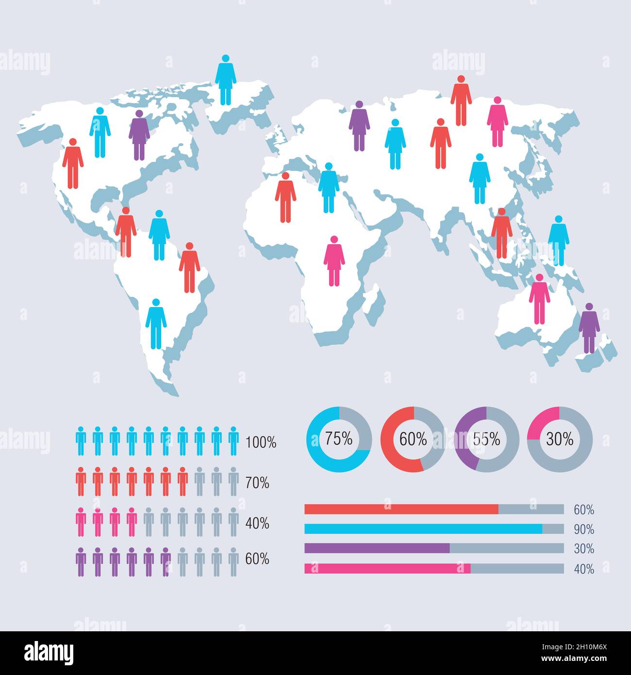 population infographic in planet Stock Vector Image & Art - Alamy