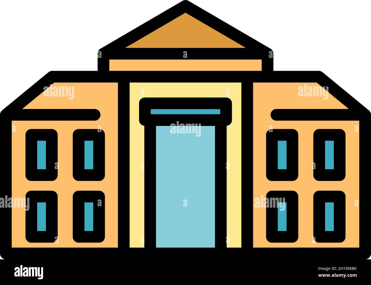 Academic campus icon. Outline Academic campus vector icon color flat ...