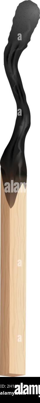 Realistic burning burnt match sticks on white background. Vector ...