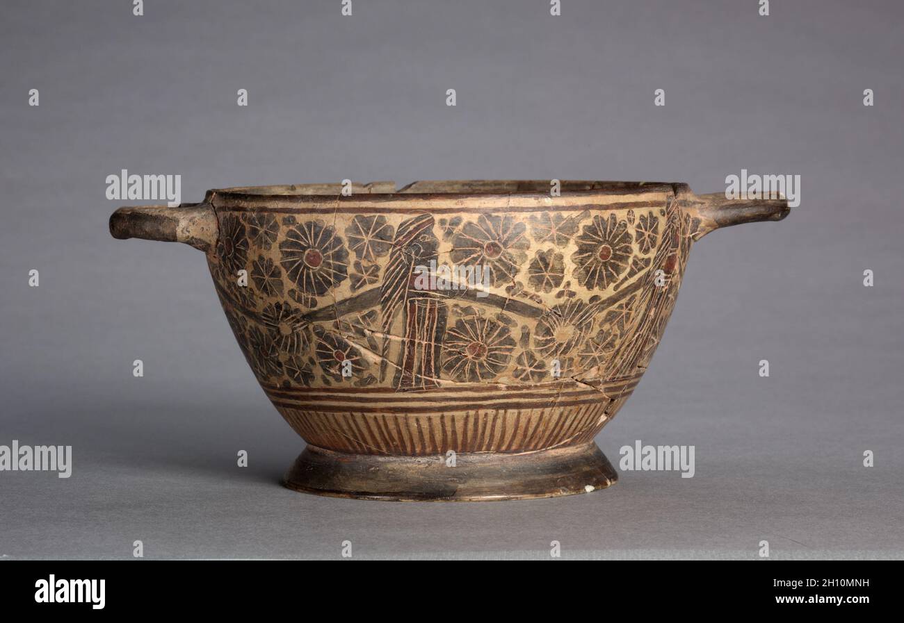 Black-Figure Kotyle (Drinking Cup): Chain of Women, c. 590-560 BC, with ...