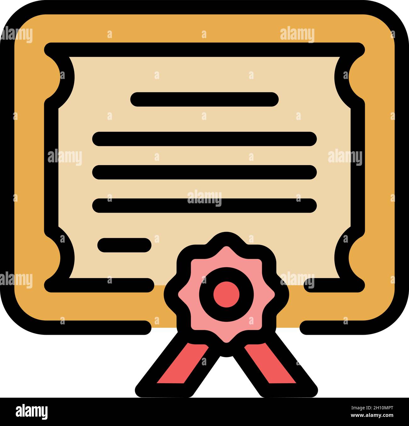 Winner certificate icon. Outline winner certificate vector icon color ... Winner certificate icon. Outline winner certificate vector icon color ...