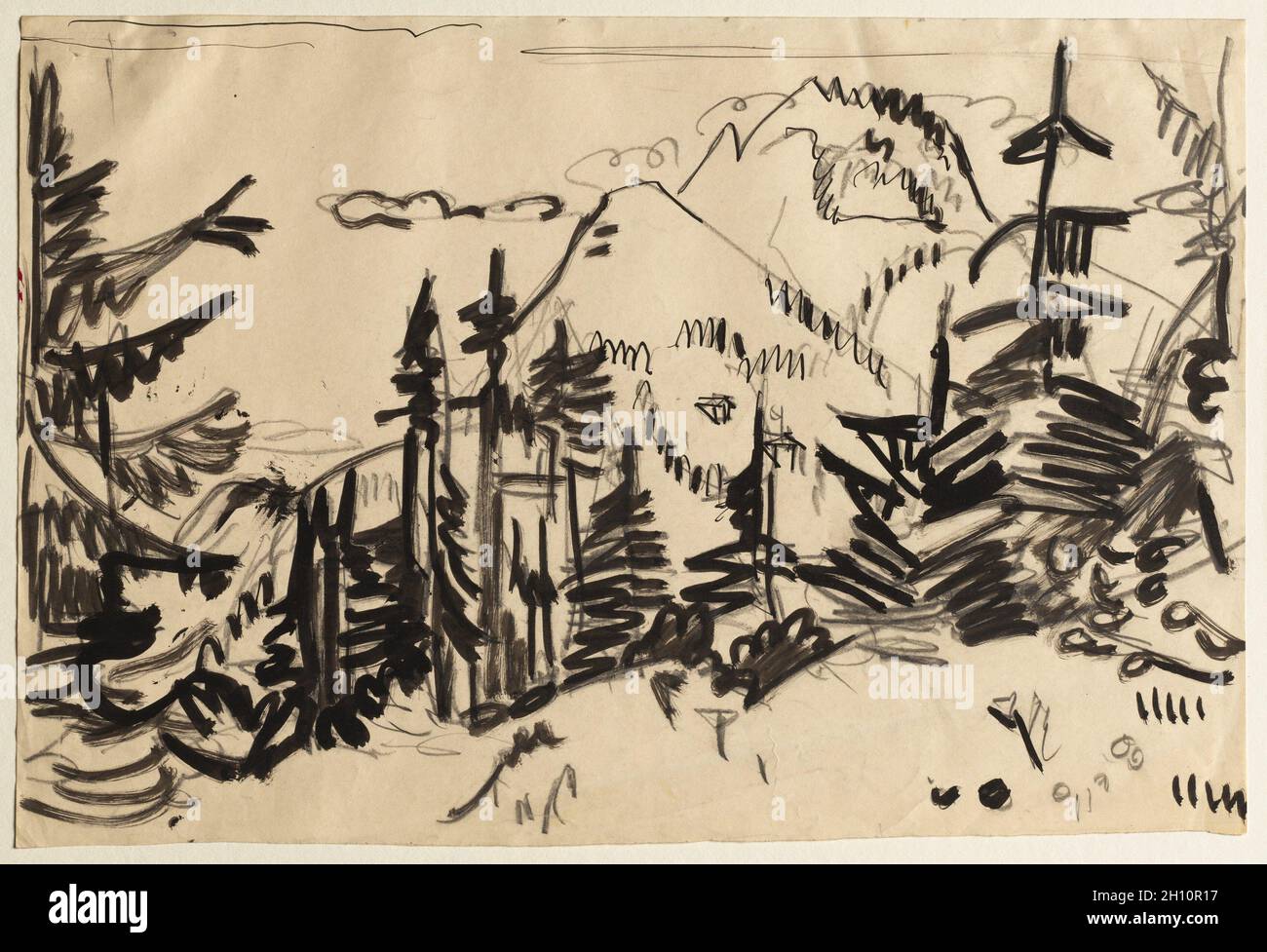Mountain Landscape with Fir Trees, 1918/19. Ernst Ludwig Kirchner ...