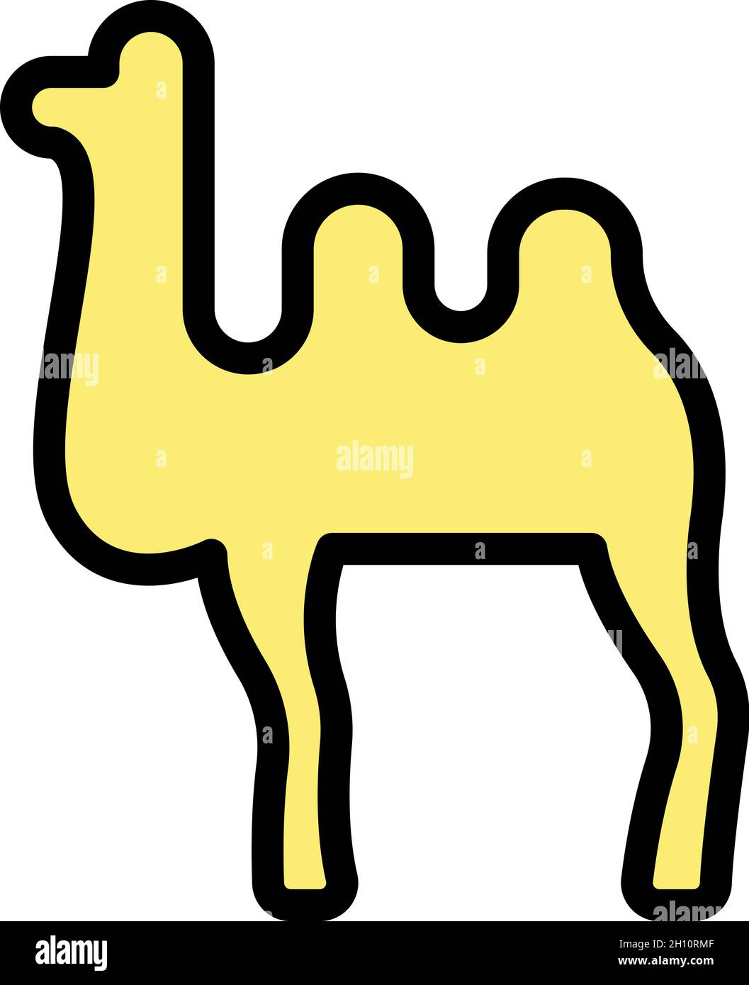 Desert camel icon. Outline desert camel vector icon color flat isolated ...