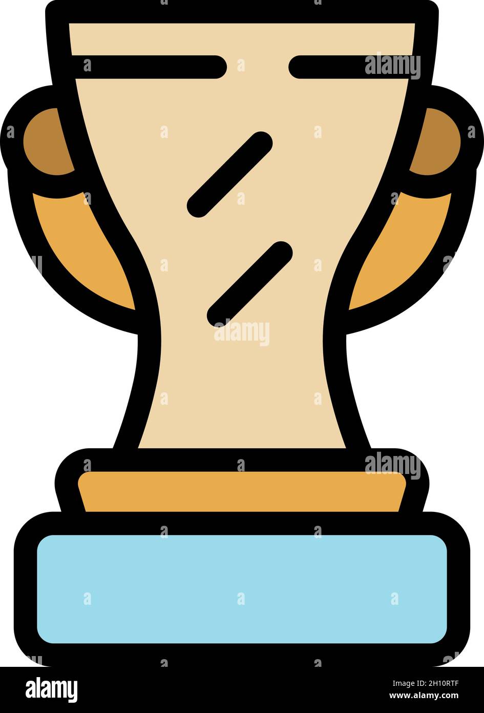 Champion cup icon. Outline champion cup vector icon color flat isolated ...