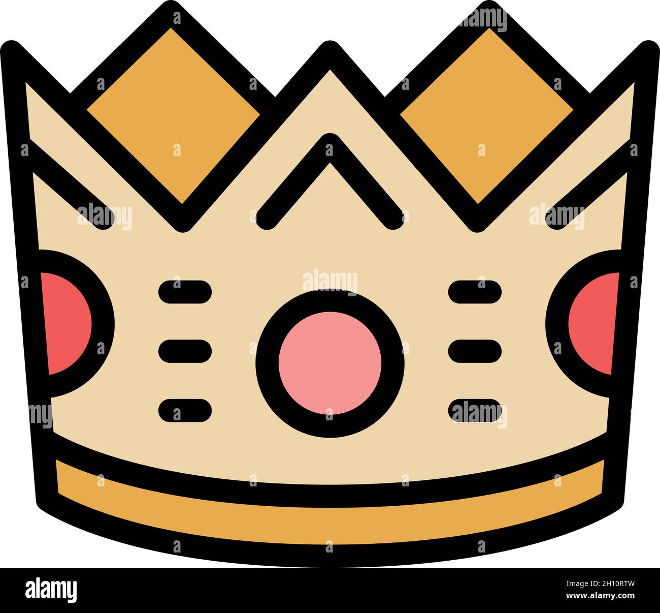 Winner crown icon. Outline winner crown vector icon color flat isolated ...