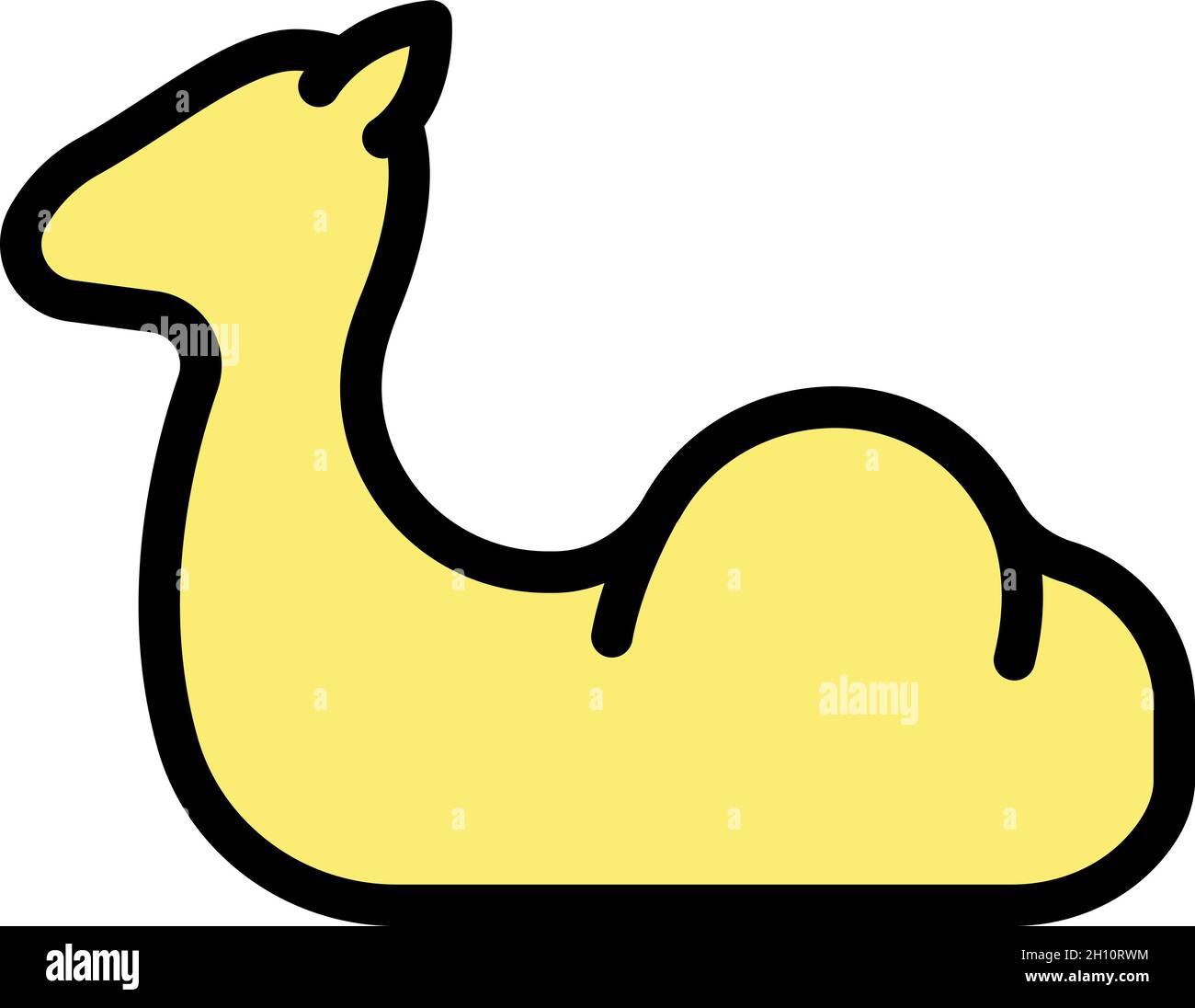 Sand camel icon. Outline sand camel vector icon color flat isolated ...