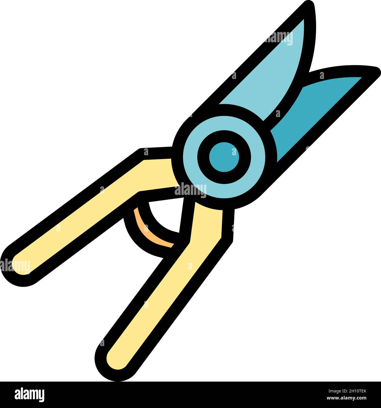 Garden shears icon. Outline garden shears vector icon color flat ...