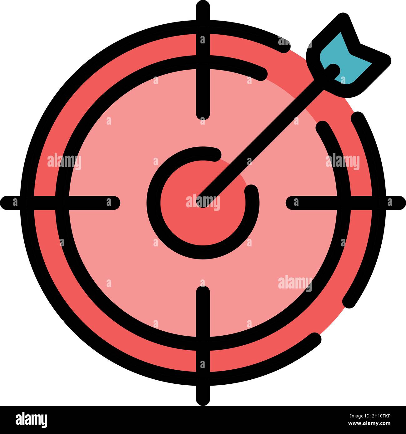 Target career arrow icon. Outline target career arrow vector icon color ...