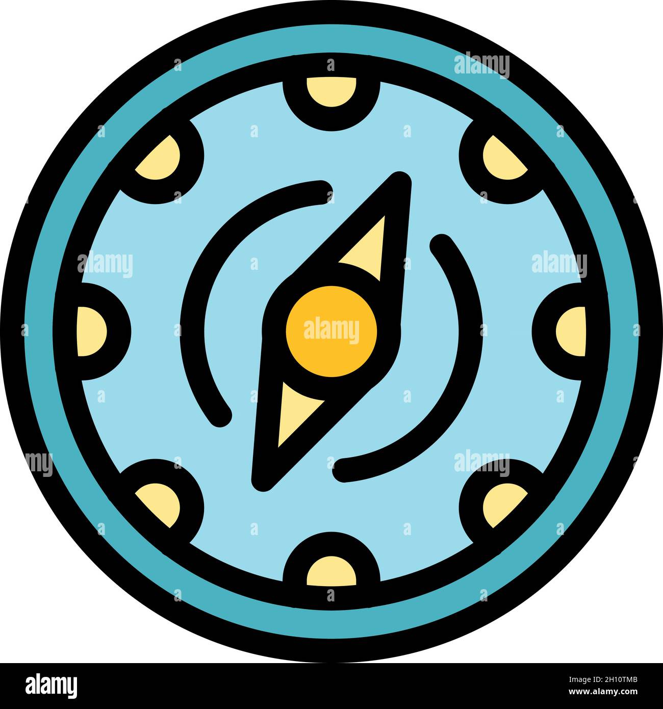 Career compass icon. Outline career compass vector icon color flat ...